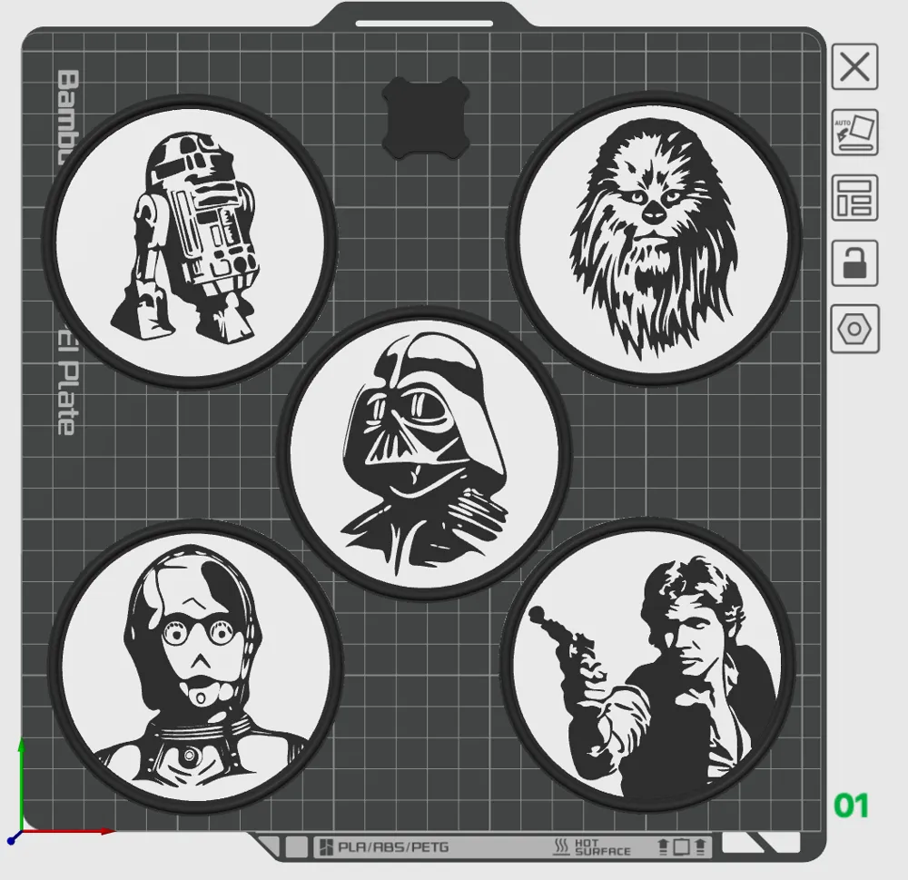 Star Wars Coaster Set - Free 3D Print Model - MakerWorld