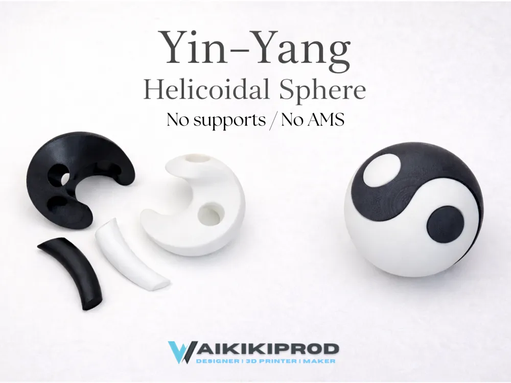 Yin-Yang Helicoidal Sphere - Free 3D Print Model - MakerWorld