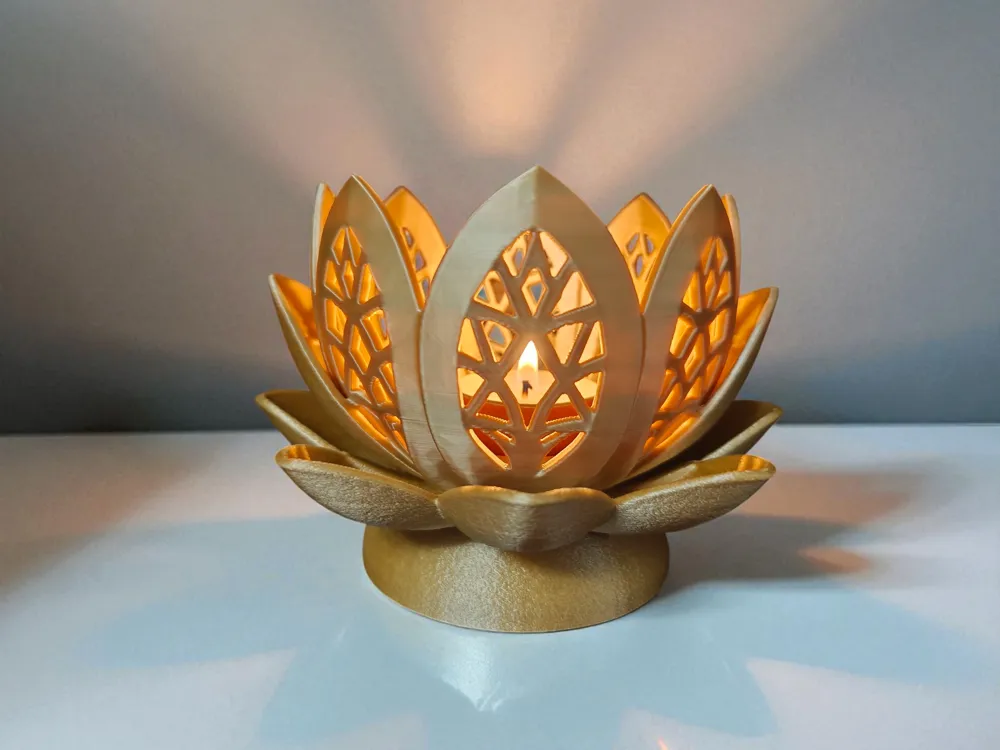 Lotus Flower - Candle Holder, Candelabra, No support - Free 3D Print ...