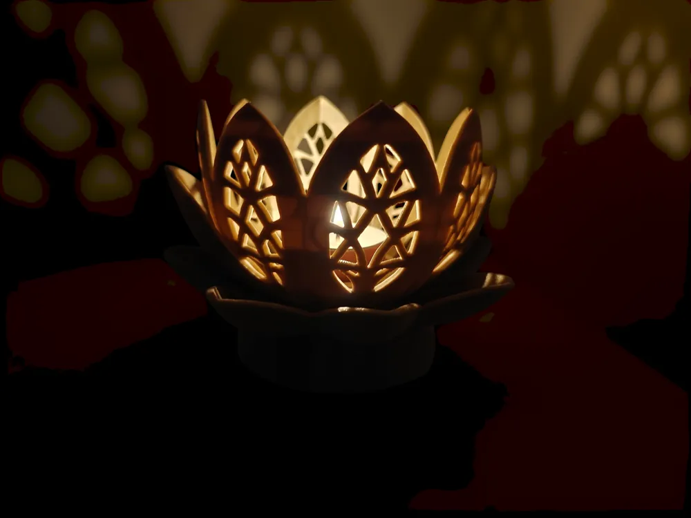 Lotus Flower - Candle Holder, Candelabra, No support - Free 3D Print ...