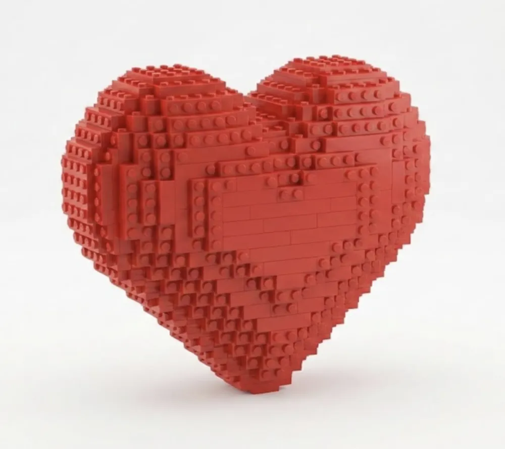 Valentine's Day / Brick Heart Sculpture / gift - Free 3D Print Model ...