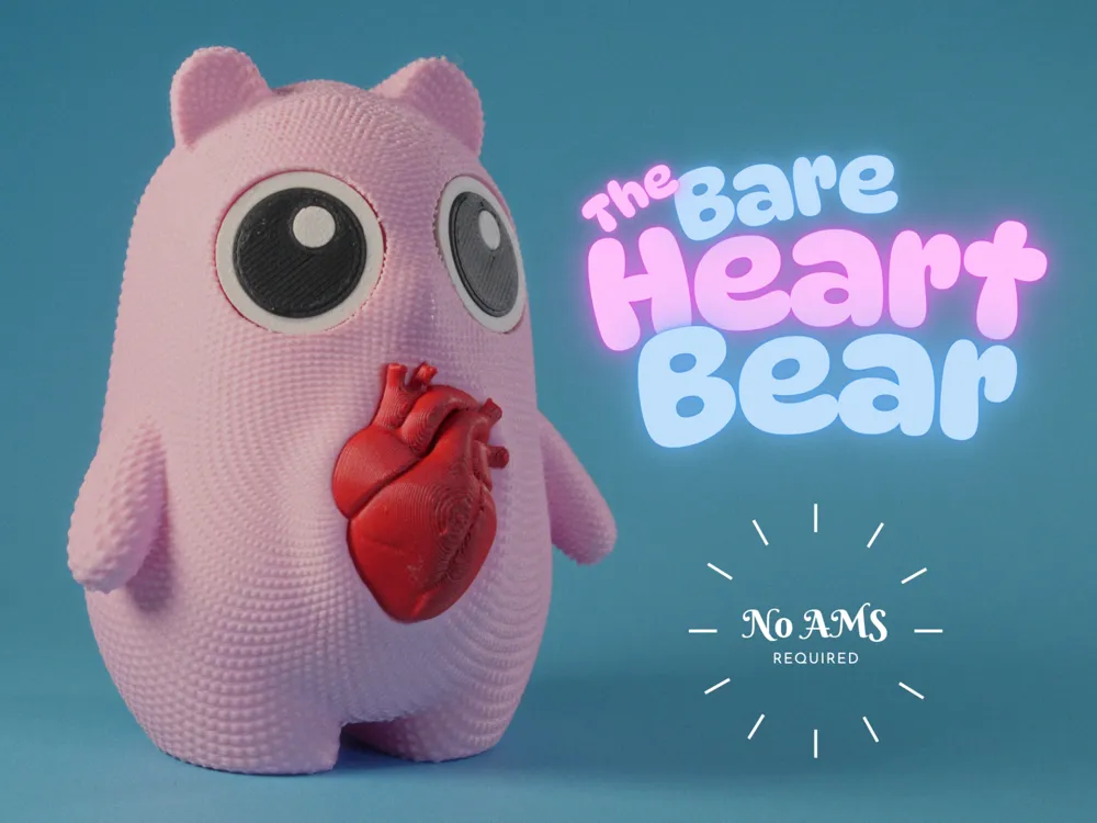 The Bare Heart Bear - Free 3D Print Model - MakerWorld