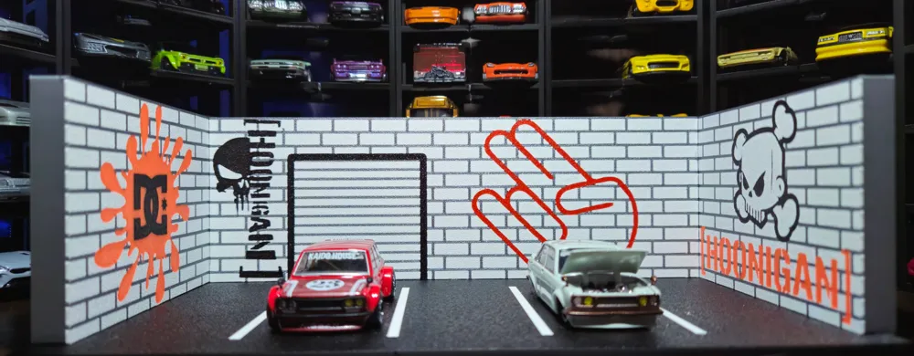 Hoonigan garage diorama by FredBoy MakerWorld: Download Free 3D Models