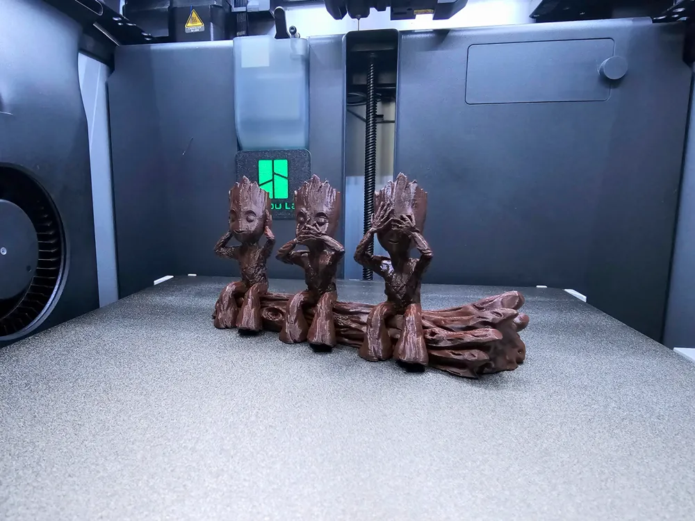 3 Groot on a Tree Branch Remixed by Neggan - MakerWorld