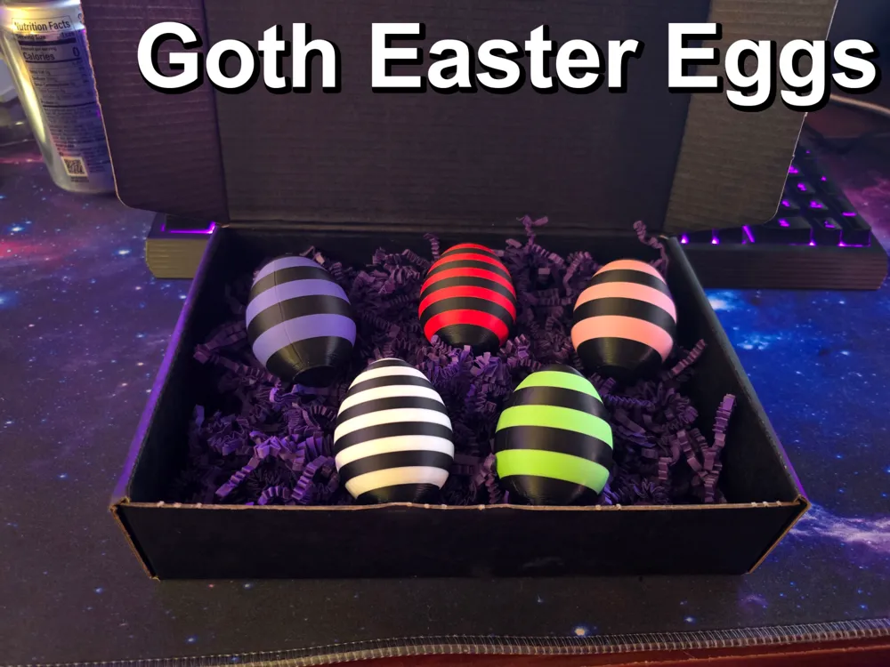 Goth Striped Easter Eggs by Mike - MakerWorld