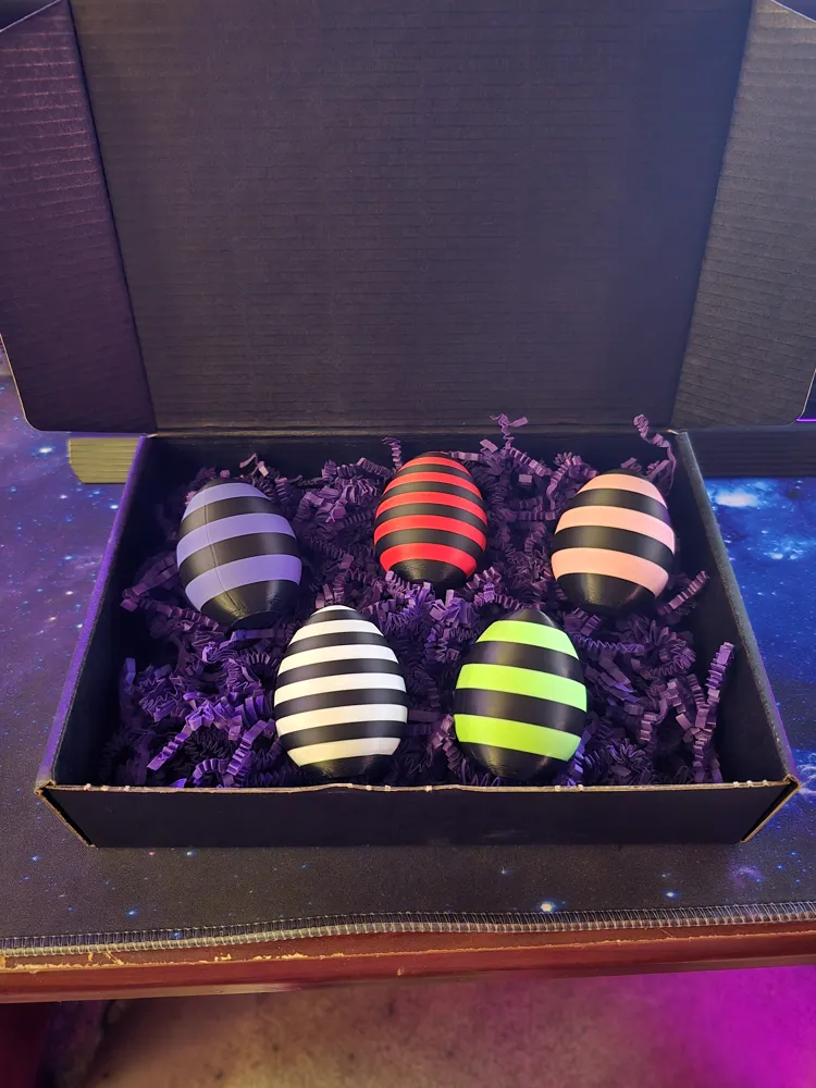 Goth Striped Easter Eggs by Mike MakerWorld: Download Free 3D Models