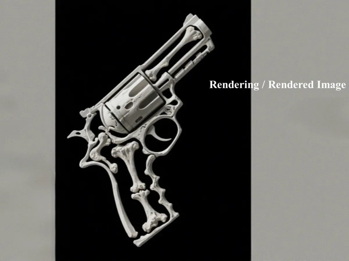 Bone Gun；Bone-made Revolver Decoration - Free 3D Print Model - MakerWorld