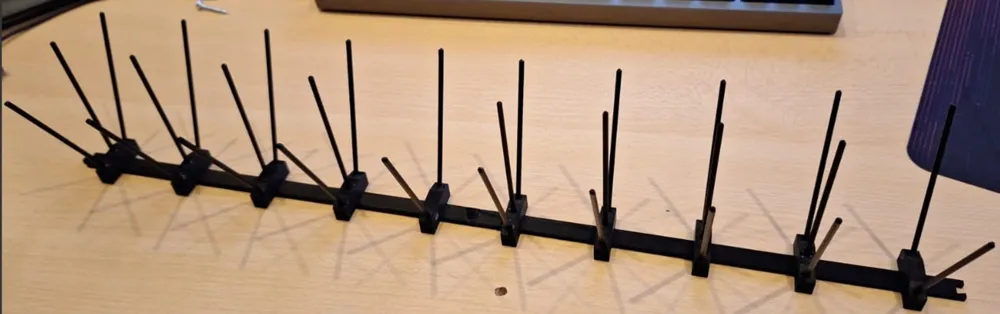 Interlockable Pigeon / Bird pin rail and pins by ForceM - MakerWorld