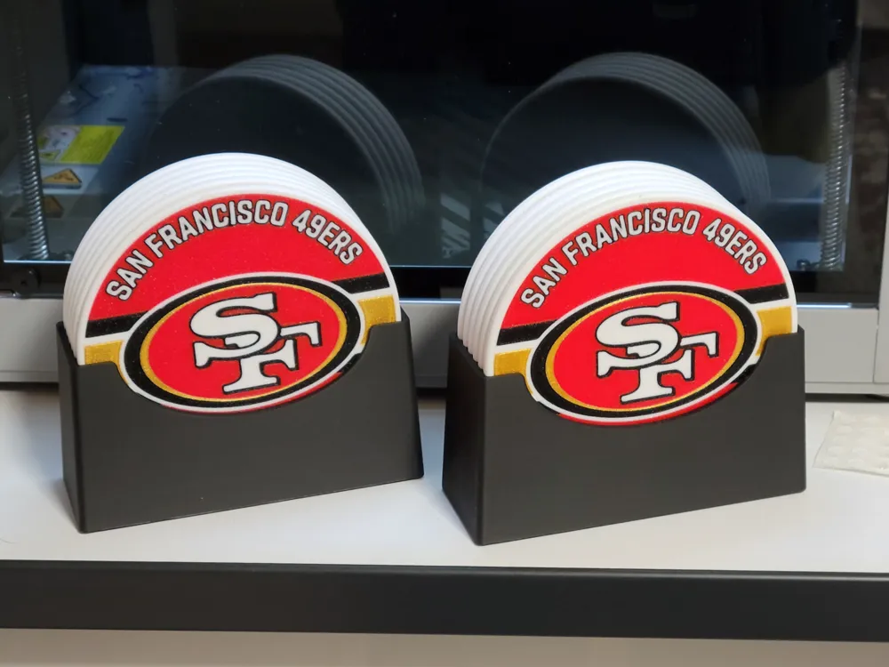 Coaster Holder, SF 49ers, 6X by kabendesign - MakerWorld