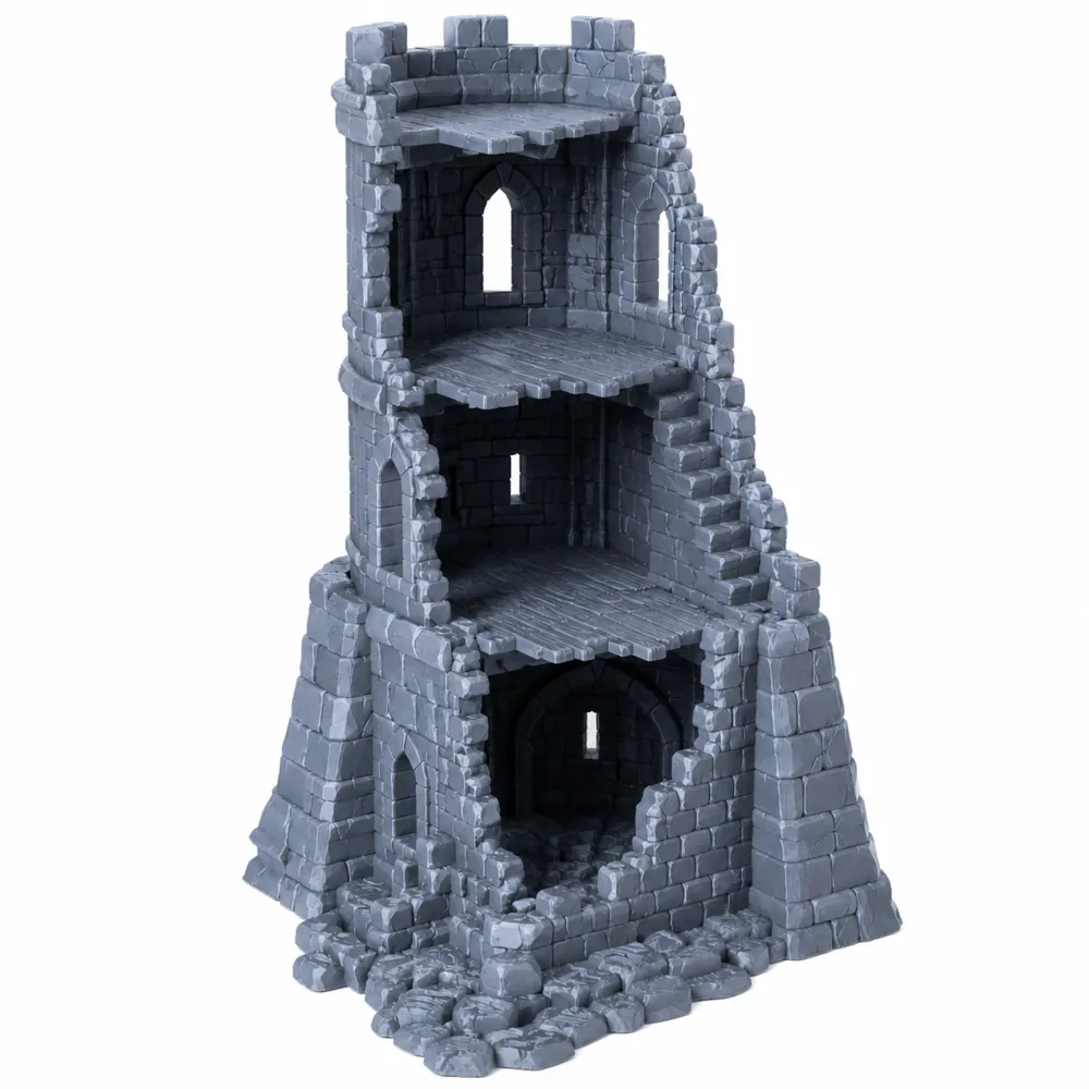 Ruined Watchtower – Modular 3-Level Terrain - DnD - Free 3D Print Model ...