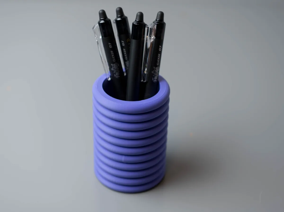 Ribbed Pen Holder - Free 3D Print Model - MakerWorld