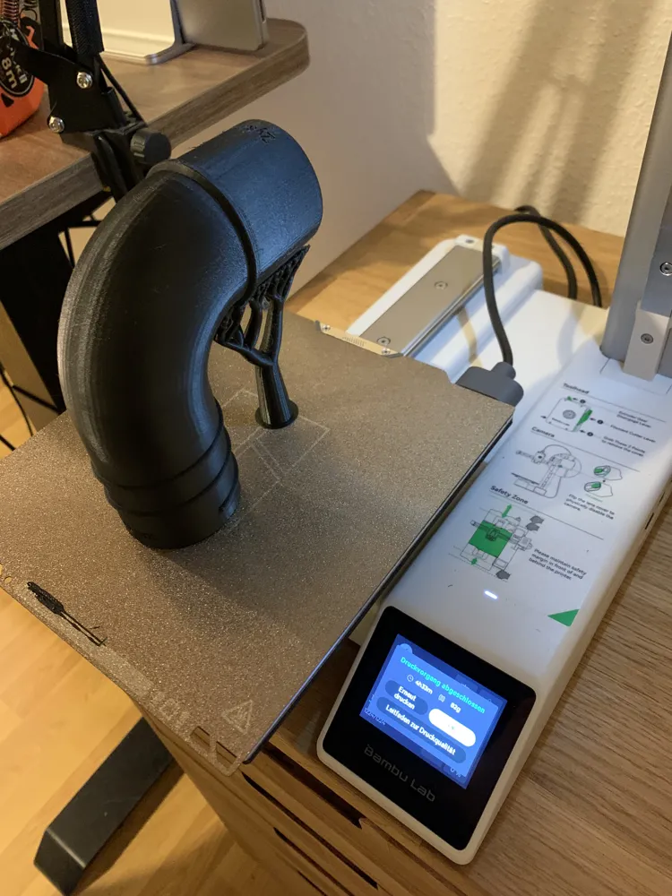 50mm Spiralschlauch auf Zyklon Adapter 90° – Kostenloses 3D-Druckmodell ...