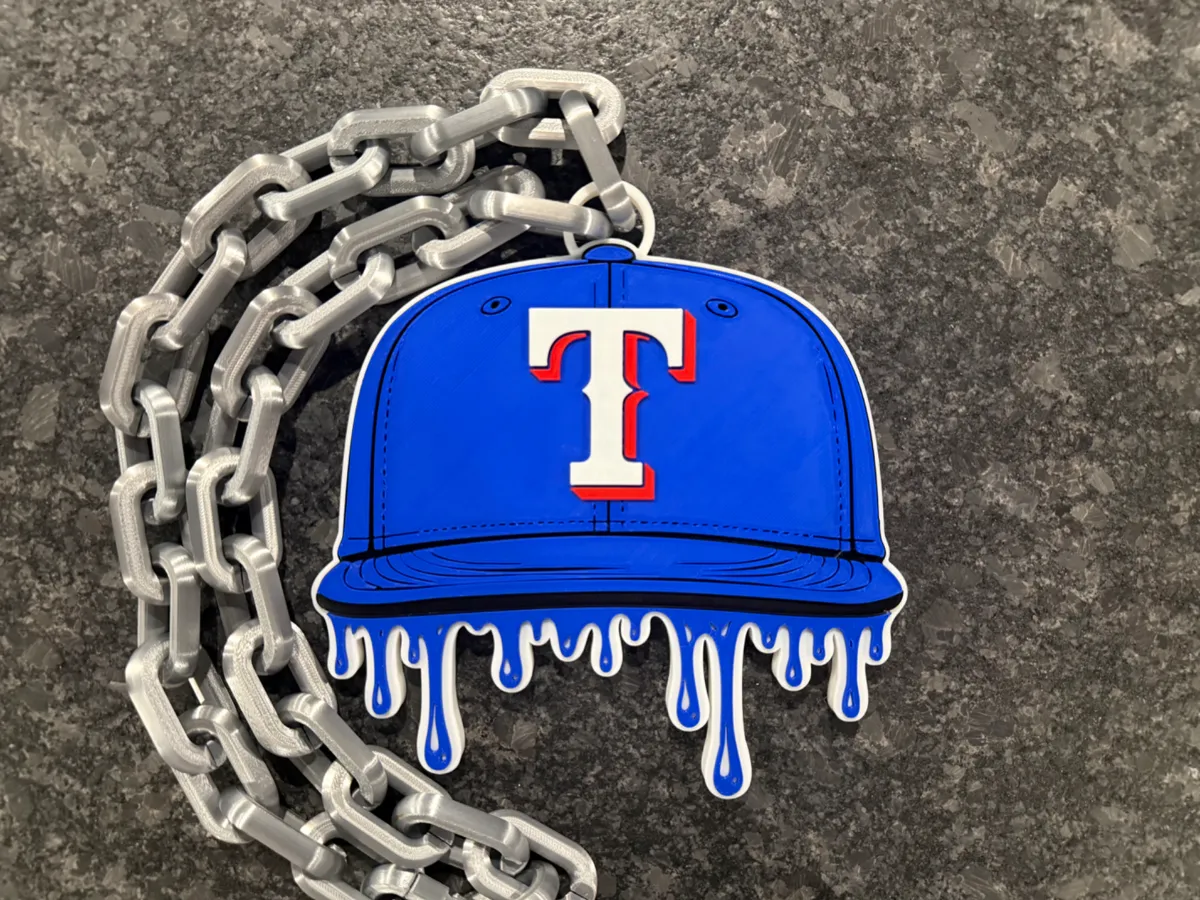 Texas Rangers Drip Baseball Cap Hype Chain - Free 3D Print Model ...