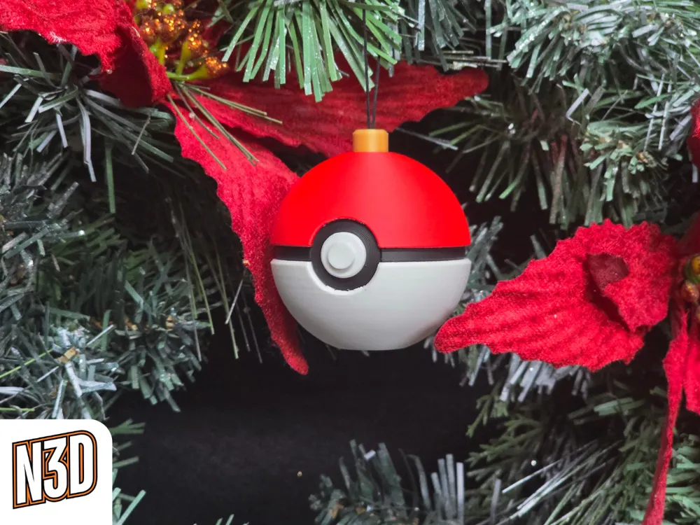 PokeBall Christmas Ornament by N3D MakerWorld: Download Free 3D Models