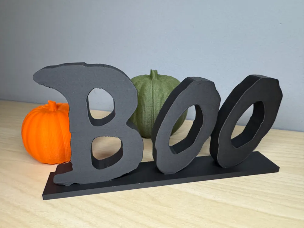 Boo Halloween Sign - Free 3D Print Model - MakerWorld
