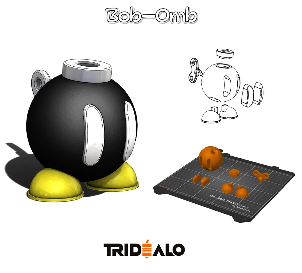 Bob-Omb (Bomb super Mario) by Tridealo.Impresiones MakerWorld: Download ...