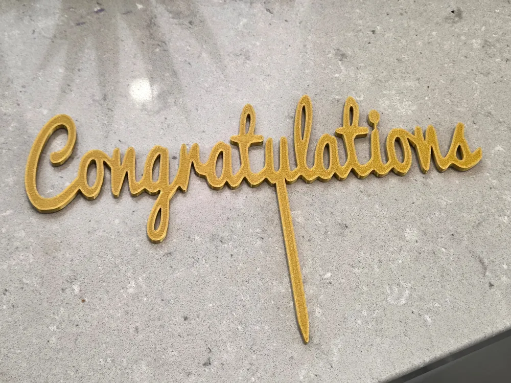Congratulations cake topper - Free 3D Print Model - MakerWorld