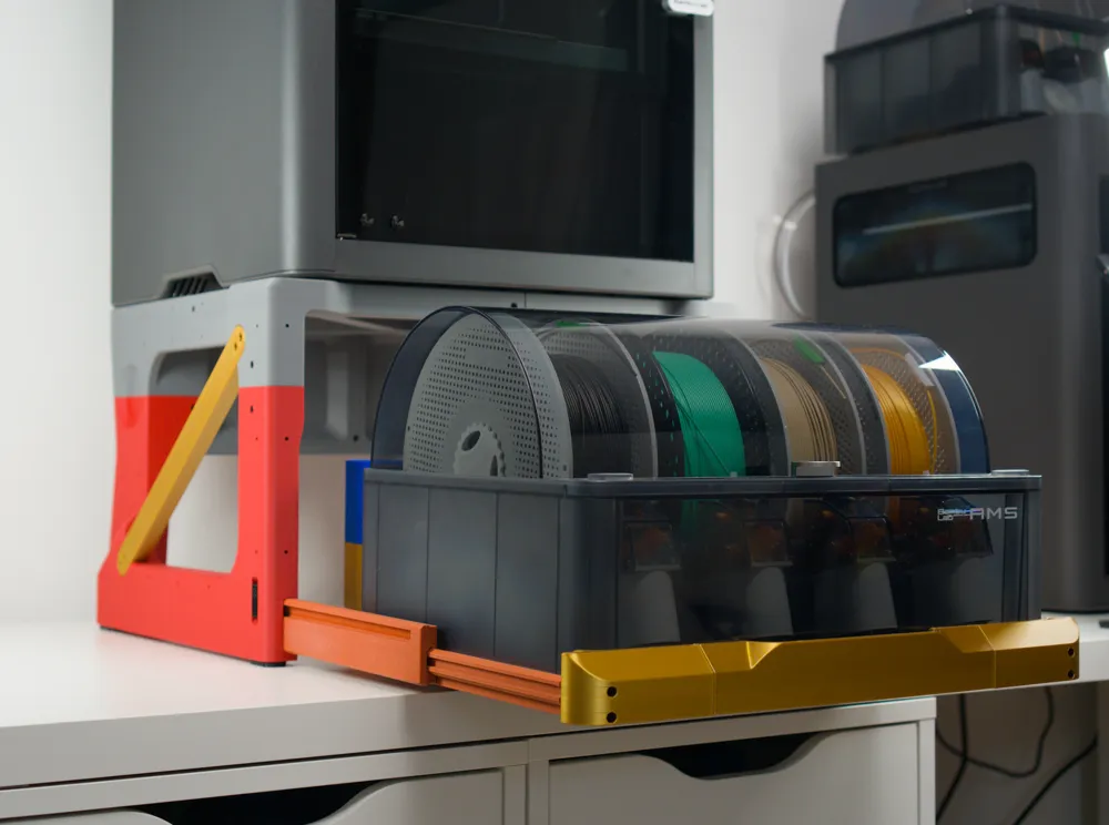 AMS Drawer for X/P-Series with Printed Slides - Free 3D Print Model ...