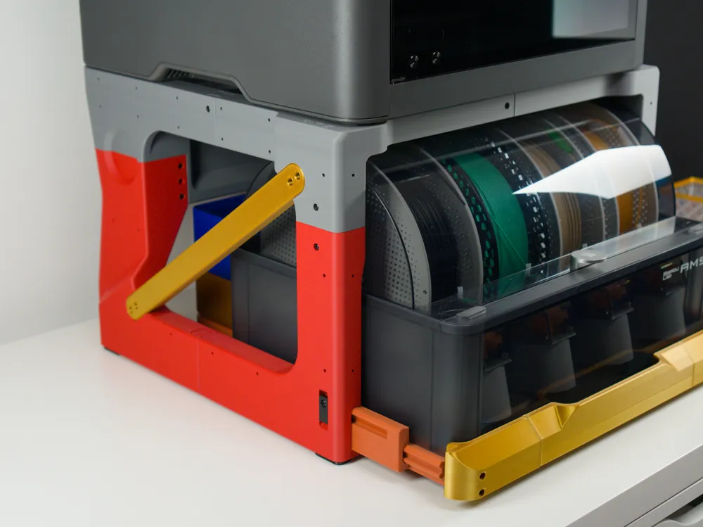 AMS Drawer for X/P-Series with Printed Slides - Free 3D Print Model ...