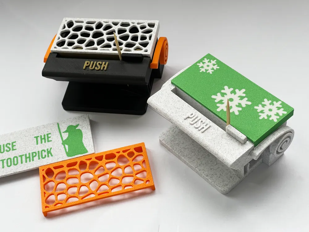 Toothpick Dispenser - all parts printed - Free 3D Print Model - MakerWorld
