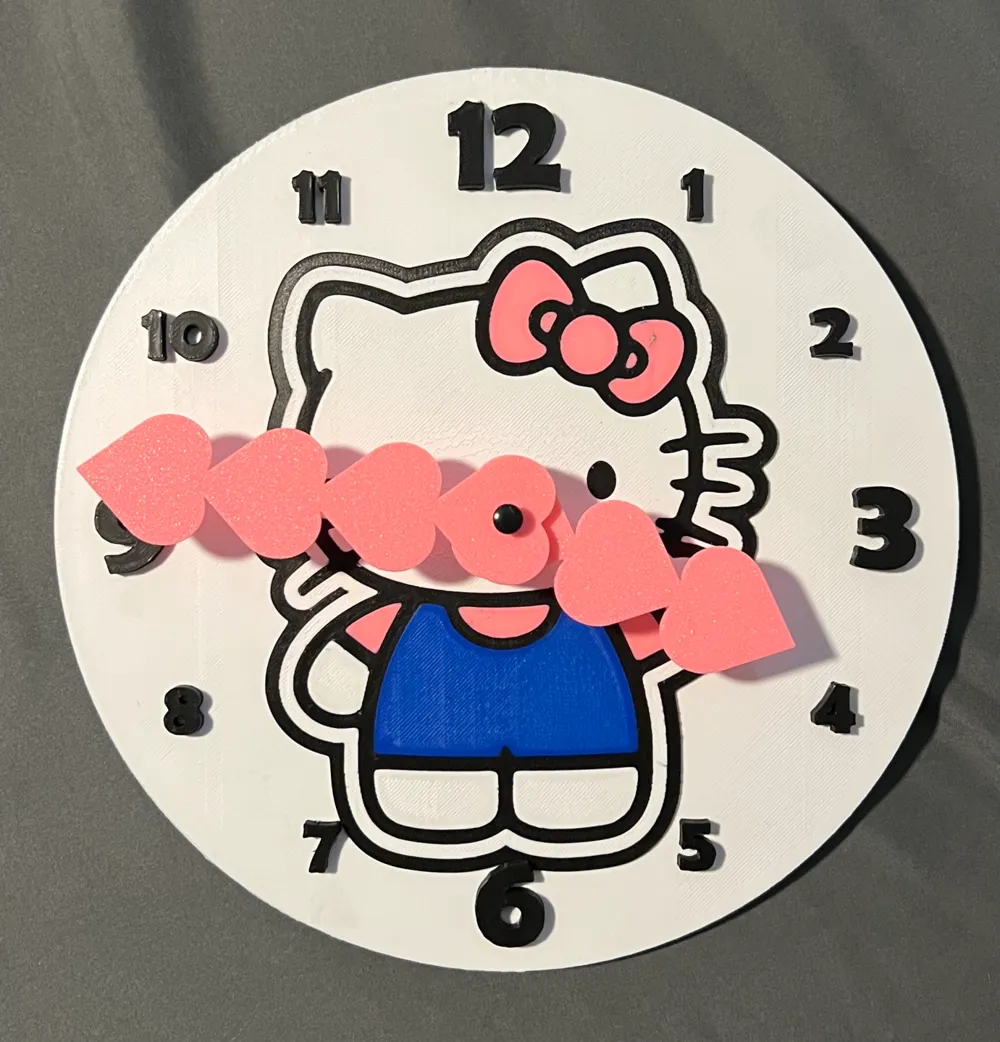 Hello Kitty Clock by Cobra5point0 - MakerWorld