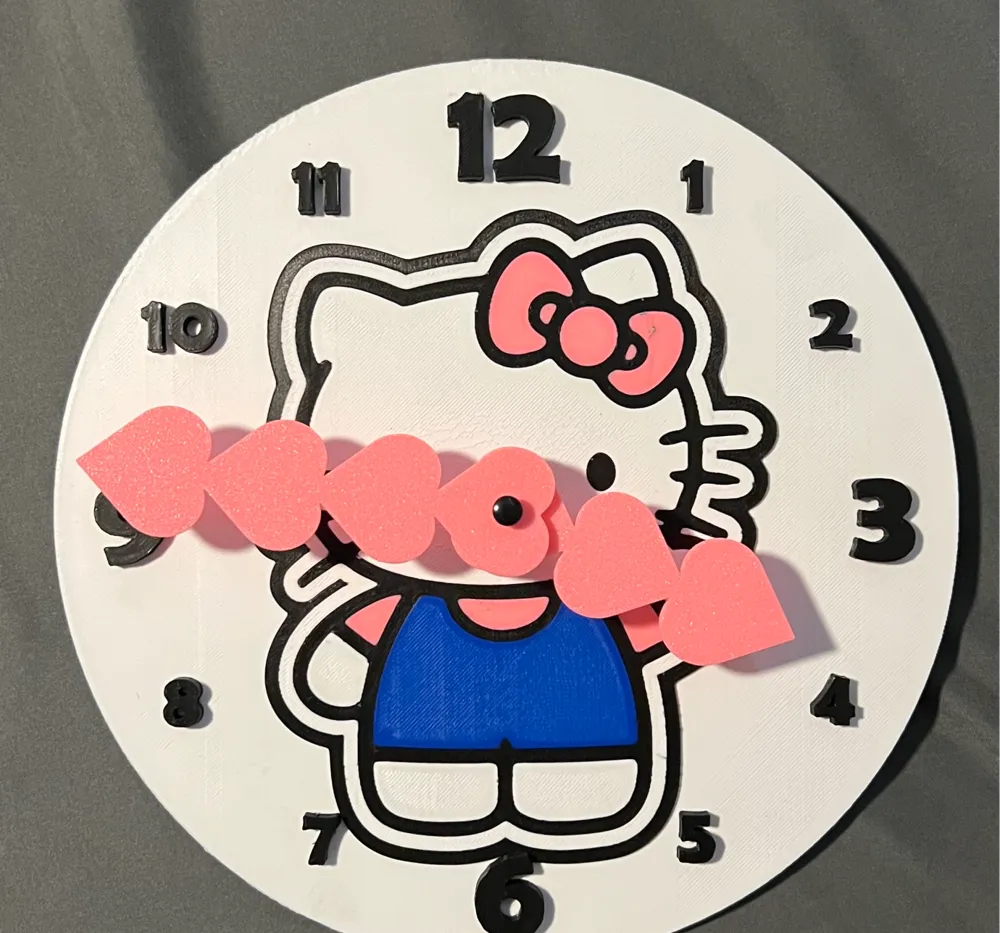 Hello Kitty Clock by Cobra5point0 - MakerWorld
