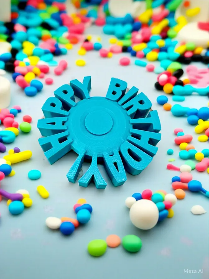Happy Birthday Fidget Spinner - Free 3D Print Model - MakerWorld