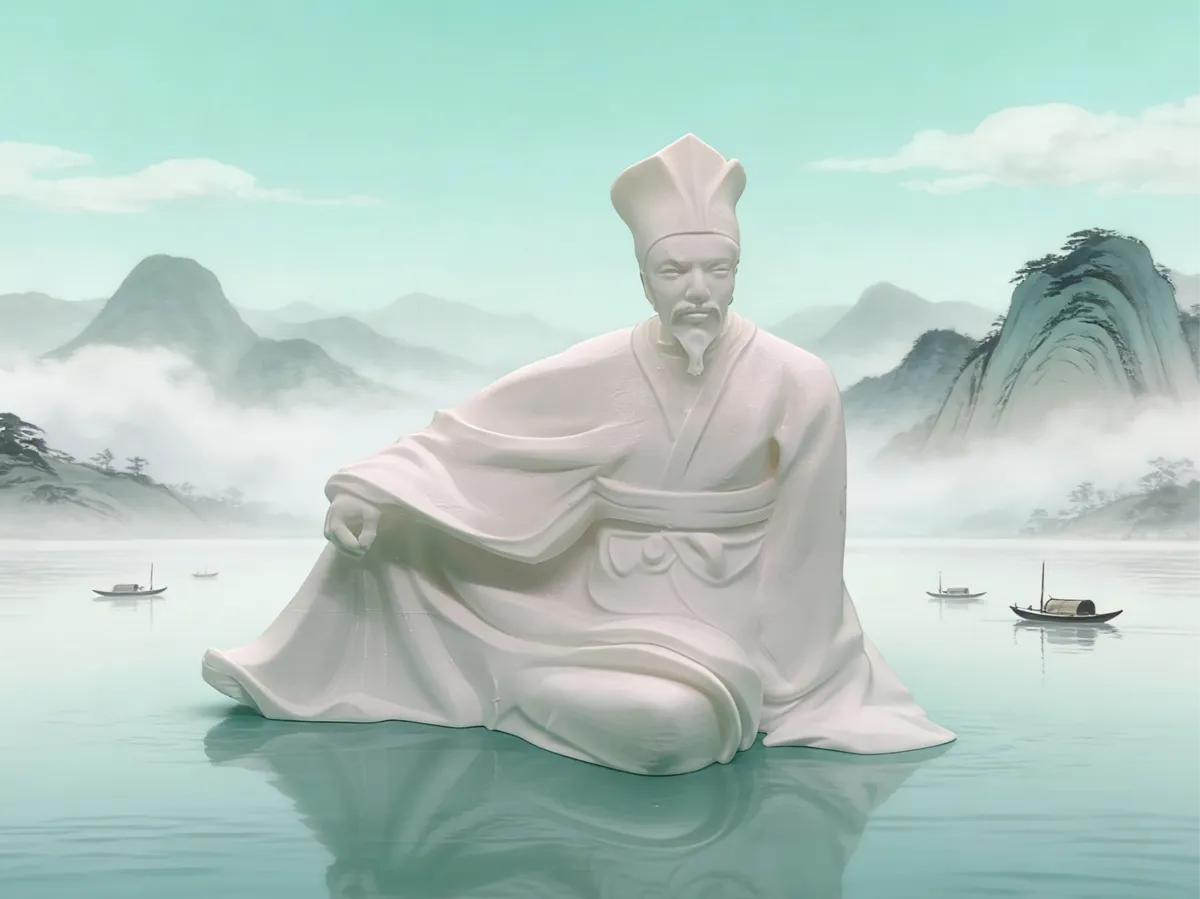 Sculpture de Su Shi (Su Dongpo) assis et couché - Modèle d'Impression ...