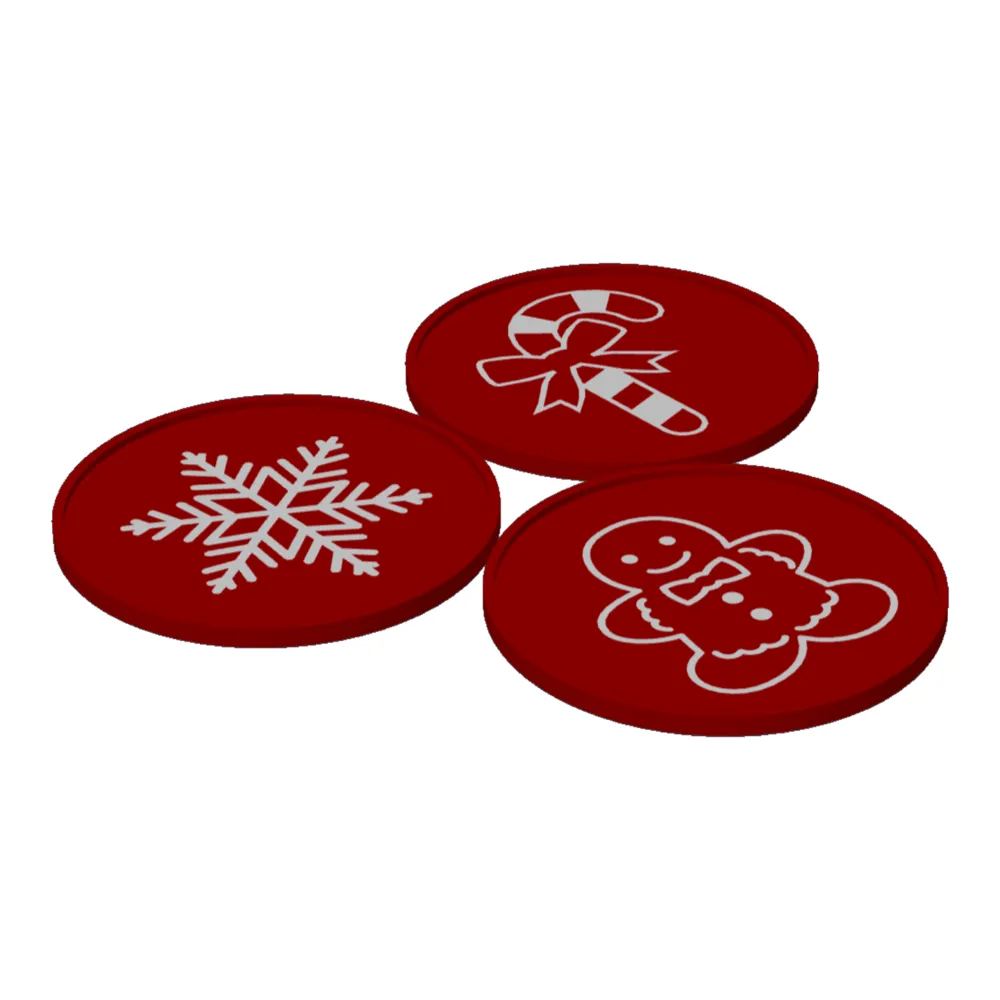Christmas Coaster Set (AMS) by GNGR3D - MakerWorld