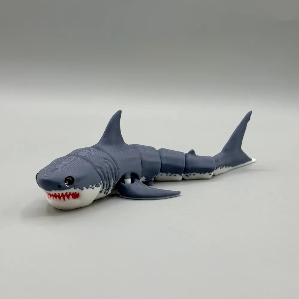 Great White Shark Articulating Flexy - Free 3D Print Model - MakerWorld