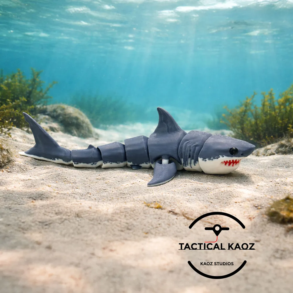 Great White Shark Articulating Flexy - Free 3D Print Model - MakerWorld