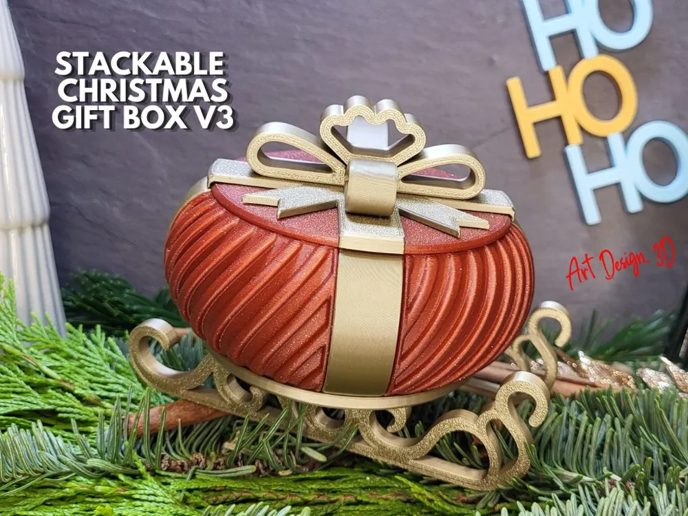 Stackable Christmas Present Box V3 + Santa´s Sled by Art Design. 3D ...