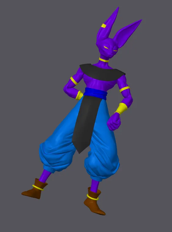 Beerus Dragon Ball Z figurine, color by diertanon - MakerWorld