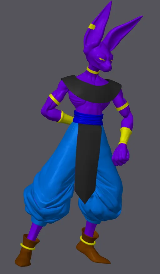 Beerus Dragon Ball Z figurine, color by diertanon - MakerWorld