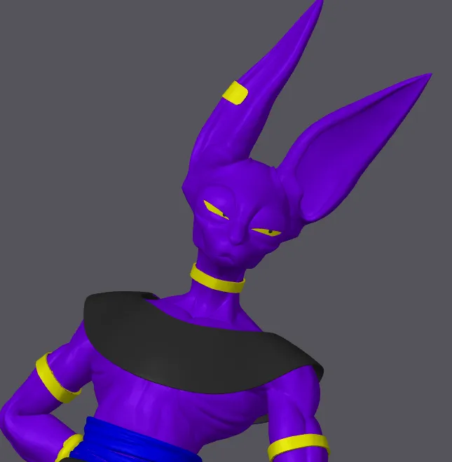 Beerus Dragon Ball Z figurine, color by diertanon - MakerWorld