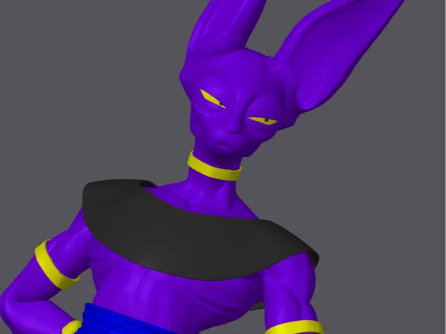 Beerus Dragon Ball Z figurine, color by diertanon - MakerWorld