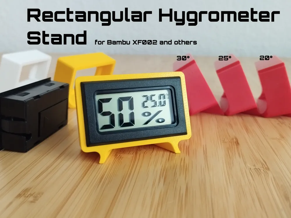 Hygrometer Stand square - Free 3D Print Model - MakerWorld