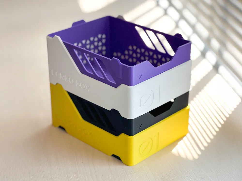 Mecha style storage, stackable box by morething MakerWorld: Download Free 3D Models