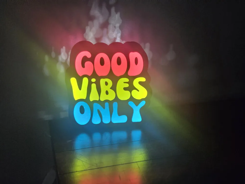 Good Vibes Only Lightbox - Retro Style Text by AK Creations MakerWorld ...