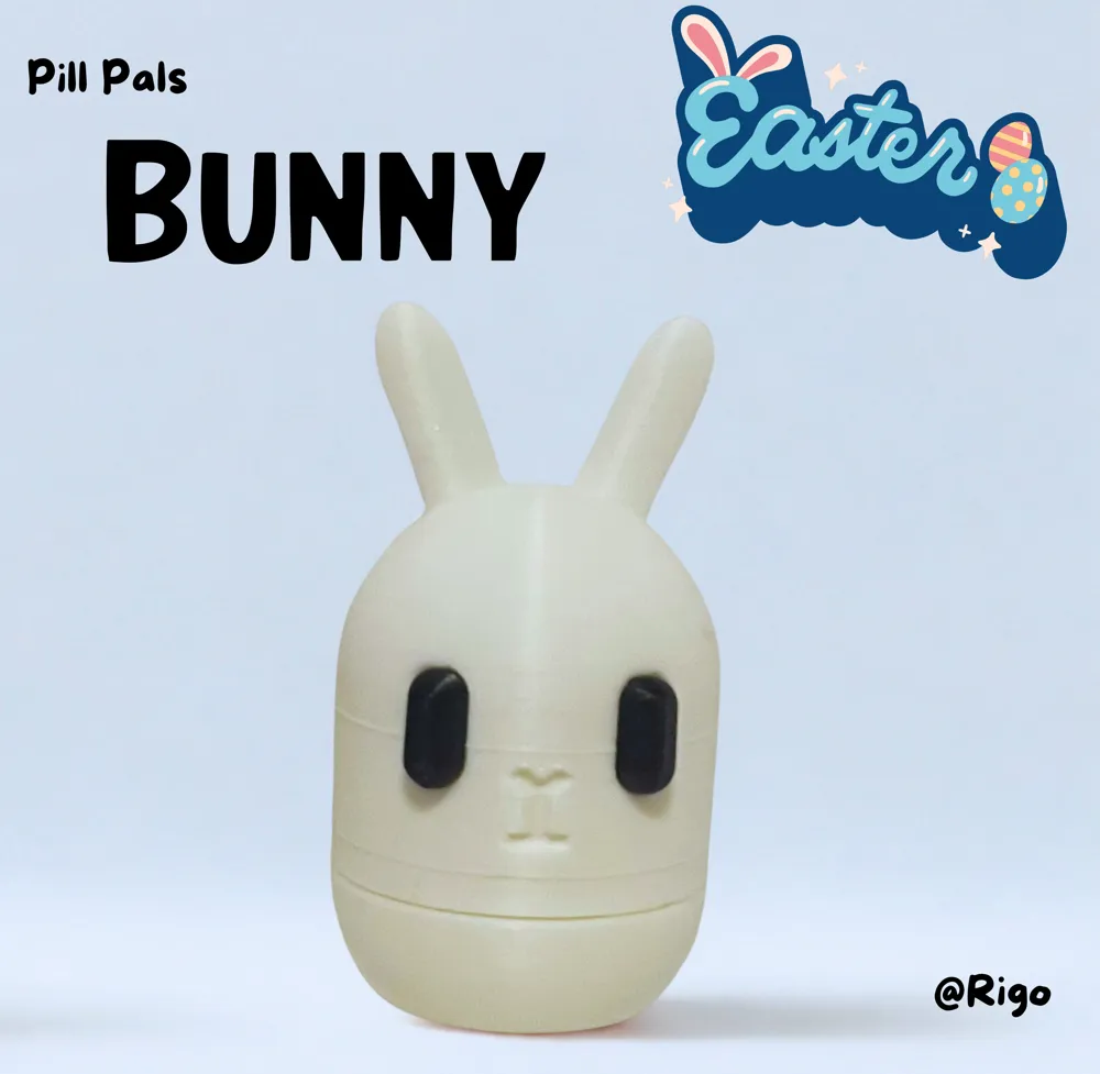 Pill Pals - Bunny and Egg (Easter) - Free 3D Print Model - MakerWorld