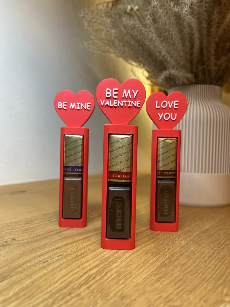 Valentine Heart Chocolate Holder for Merci - Free 3D Print Model ...