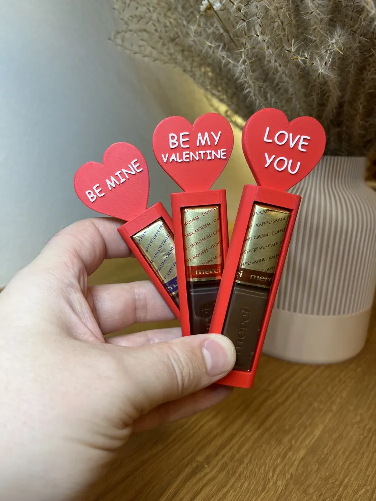 Valentine Heart Chocolate Holder for Merci - Free 3D Print Model ...