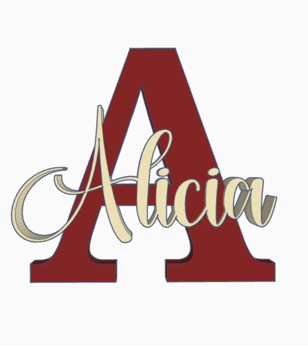 ALICIA Name Ornament Initial Nameplate Sign by meetoo333MakerWorld ...