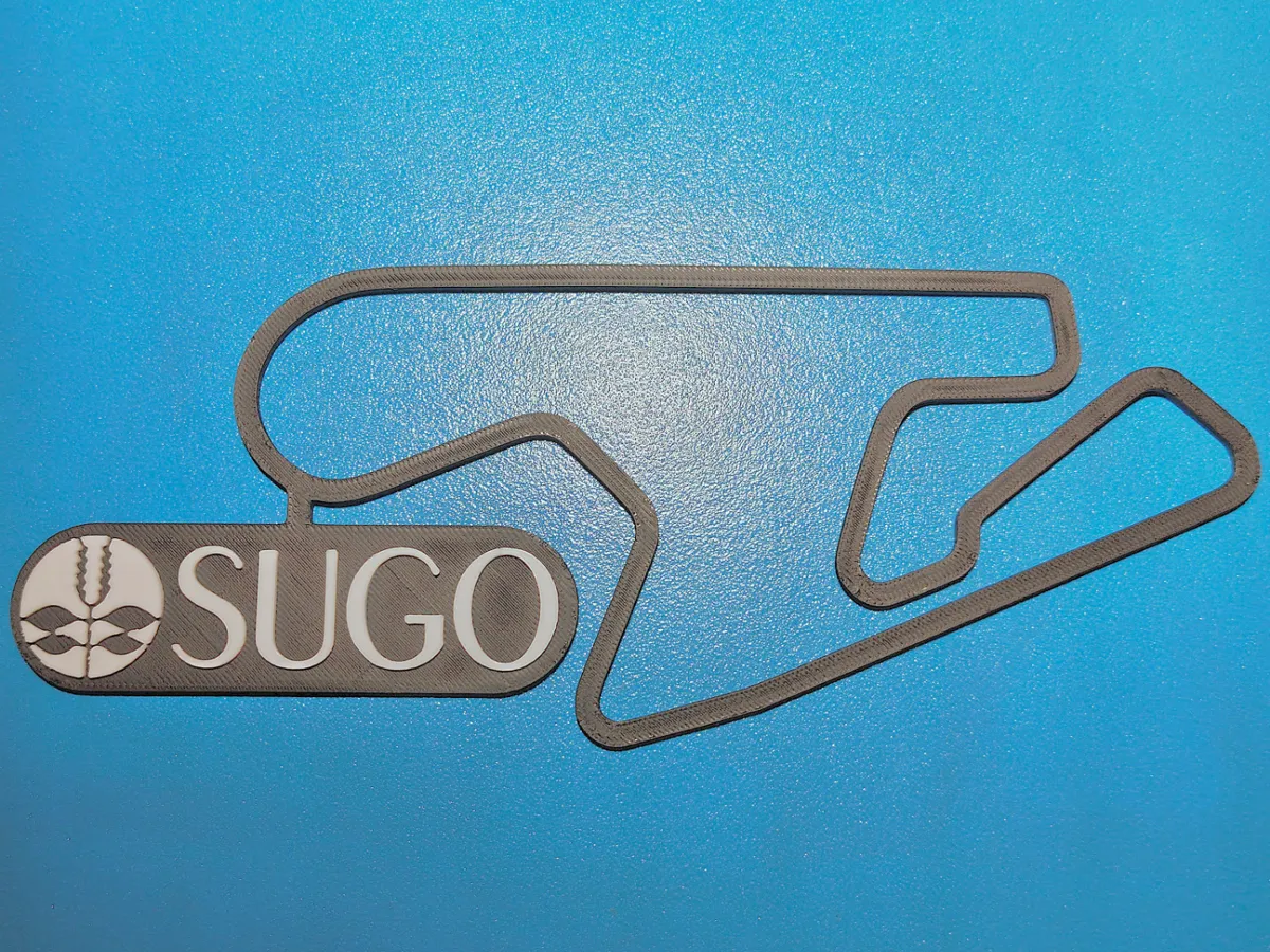 Sportsland Sugo Track Map Wall Art - Free 3D Print Model - MakerWorld