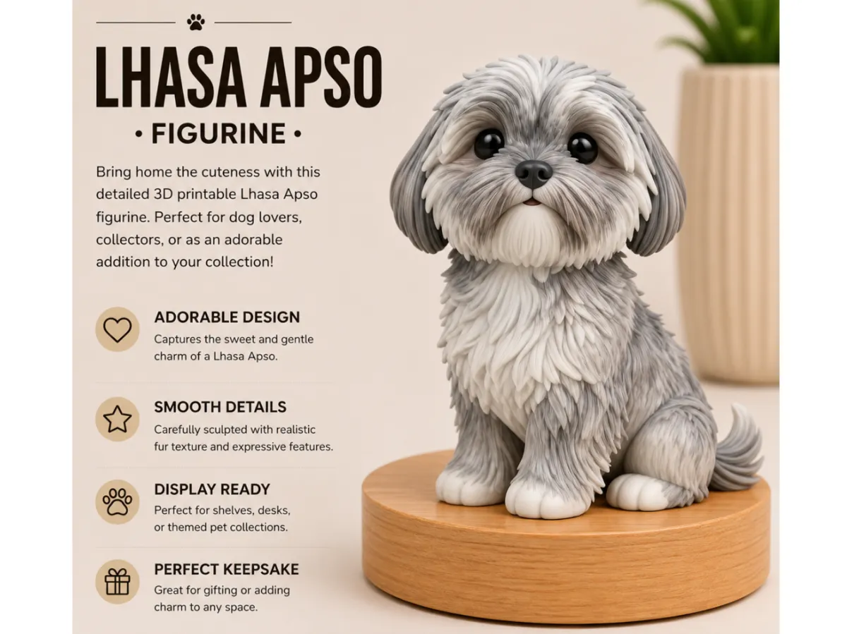Figurine de Lhassa Apso / Shih Tzu / Chien maltais - Modèle d ...