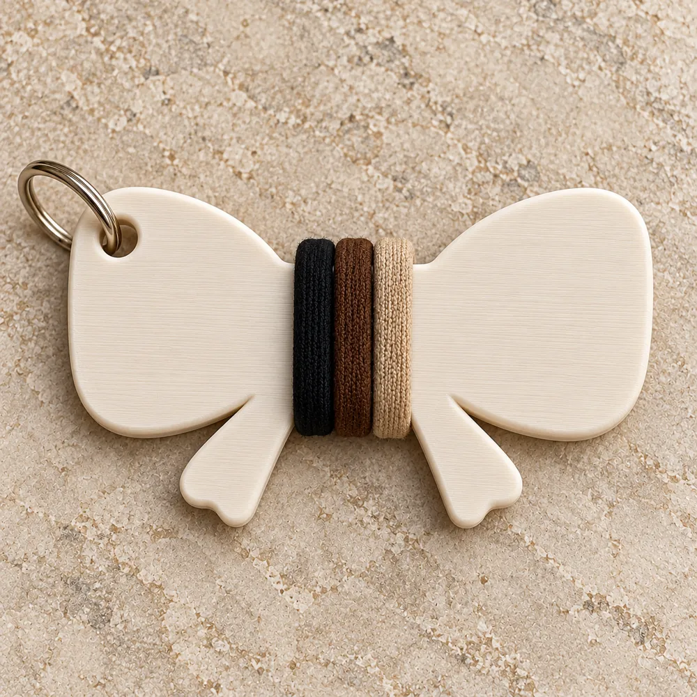 Hair Tie Holder Bow - Bag Keychain - Free 3D Print Model - MakerWorld
