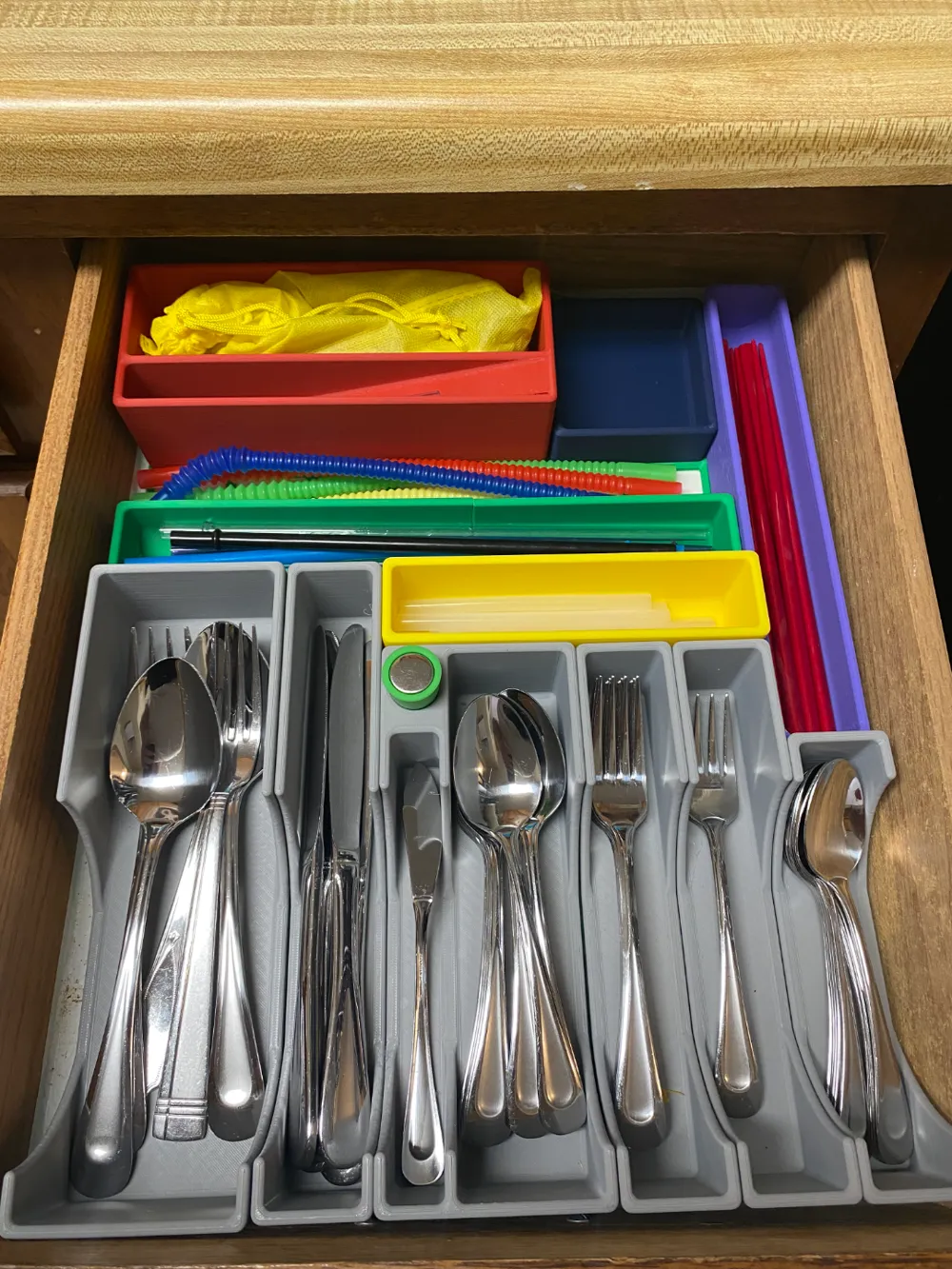 4x1x60mm Gridfinity Silverware Tray Open End by pmorgan - MakerWorld