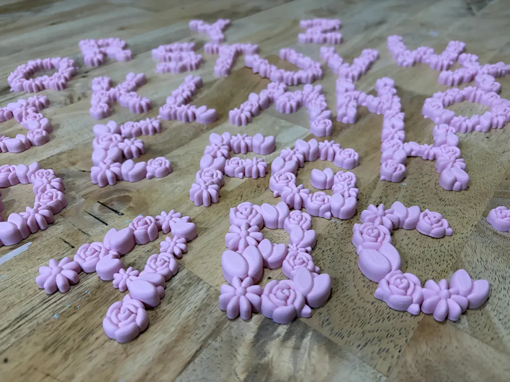 Flower Letters Wall Art - Free 3D Print Model - MakerWorld