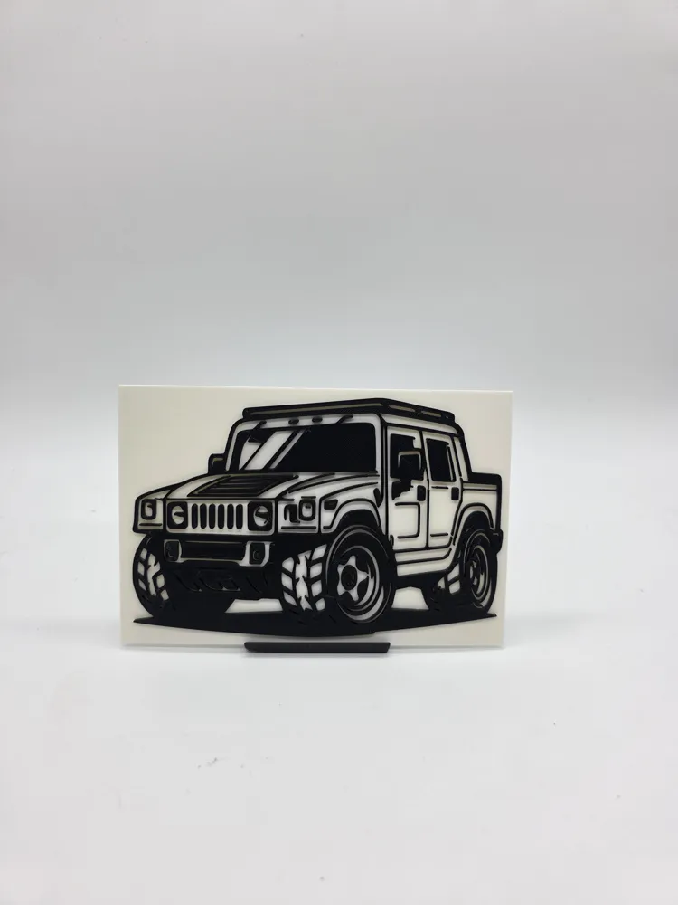 2D Wall Art Hummer H1 TinyCar - Free 3D Print Model - MakerWorld