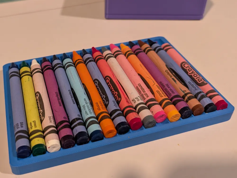 Crayon Tray for 16 Colors by WillSeeMakerWorld: Download Free 3D Models